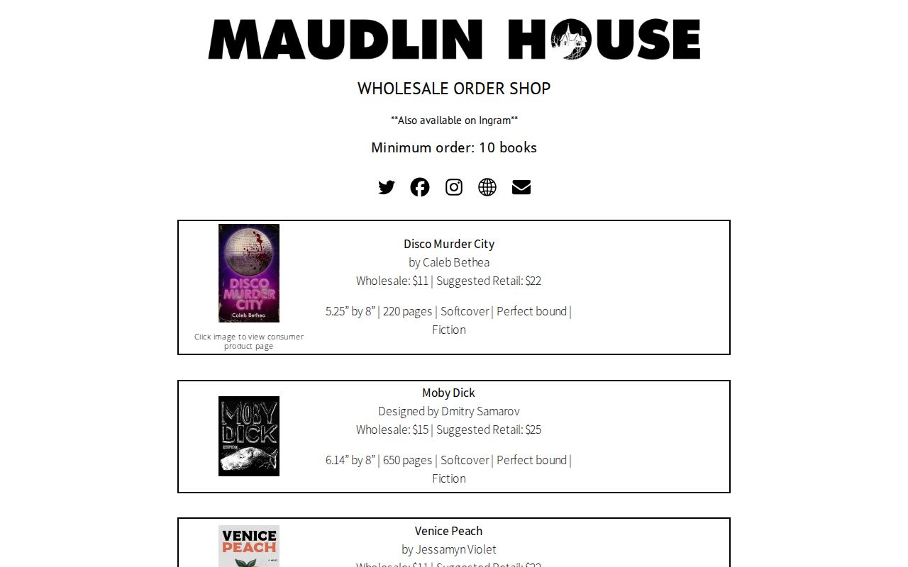 Maudlin House Wholesale